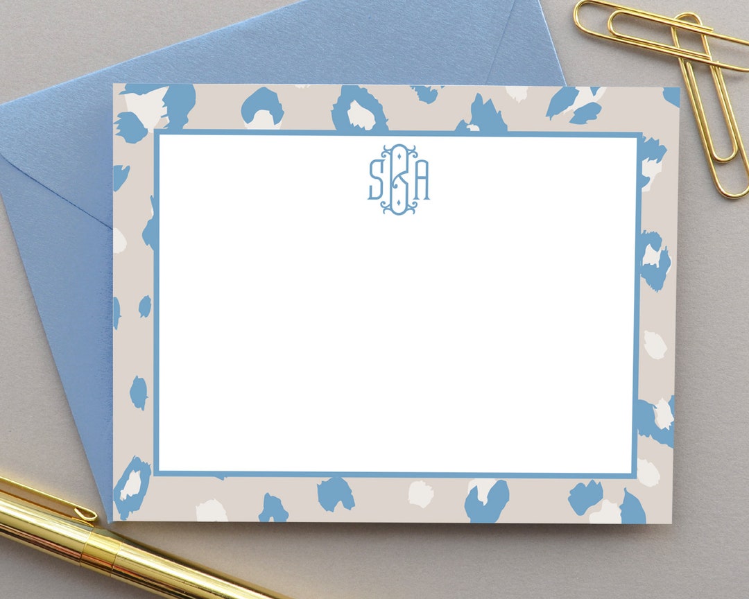 Personalized Stationary, Animal Print Stationery, Monogrammed ...