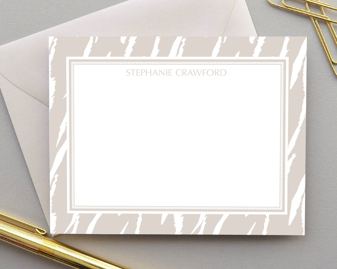 Personalized Stationary Monogrammed Stationary Animal Print | Etsy