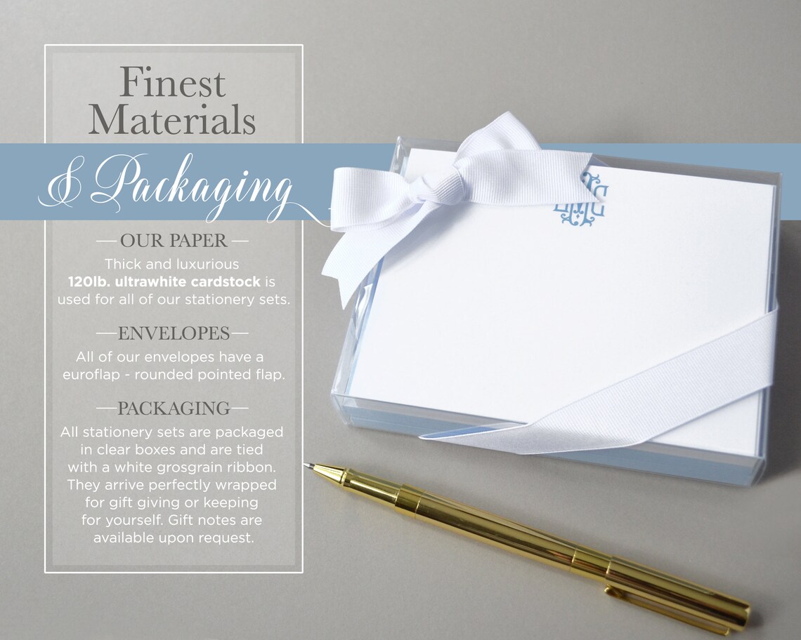 Monogram Stationary Monogrammed Note Card Personalized Note - Etsy
