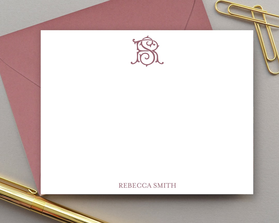 Personalized Stationary, Elegant Monogrammed Stationery Monogram ...
