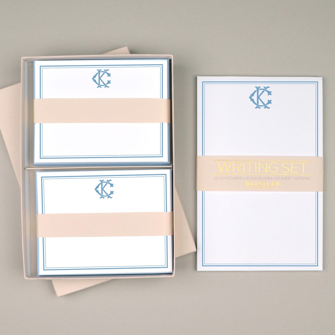 Personalized Stationery Gift Set, Custom Note Cards Set, Monogram ...