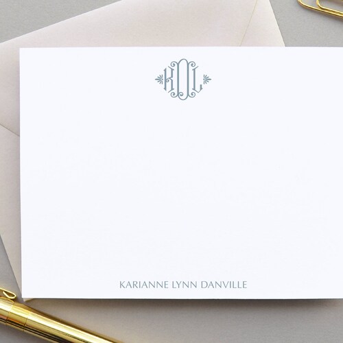 Personalized Stationary Monogram Stationary Monogrammed Note - Etsy