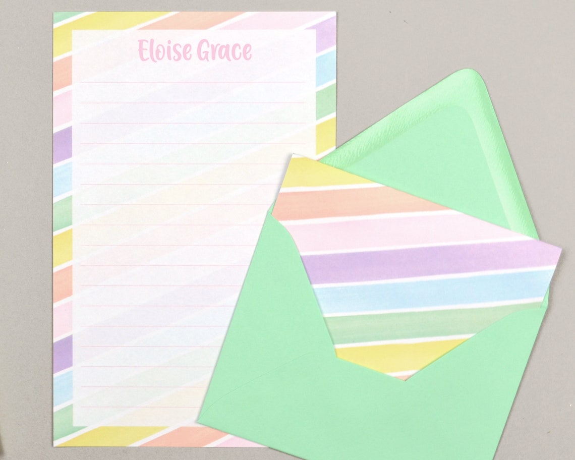 Kids Letter Writing Set Personalized Stationary Paper for - Etsy