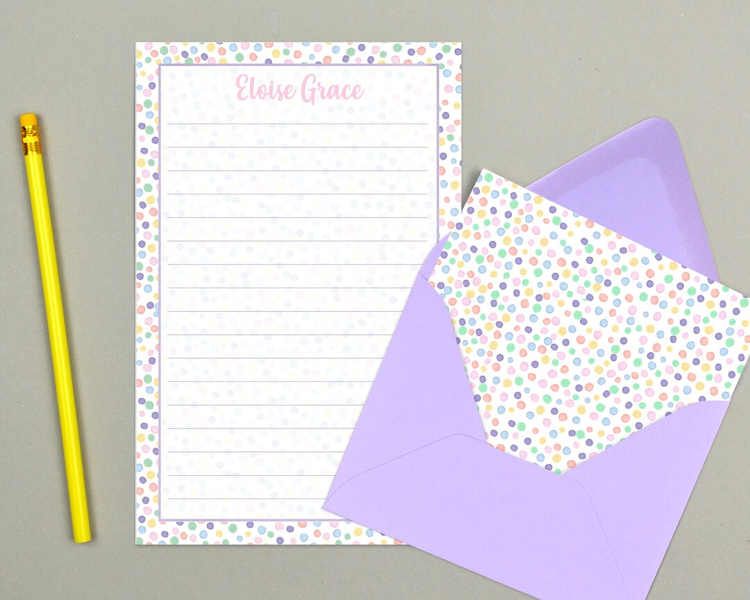 Kids Letter Writing Set, Personalized Stationary Paper for Girls ...