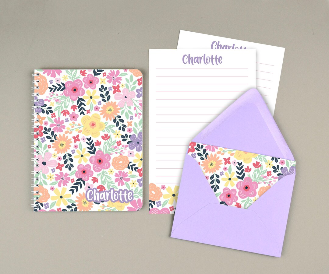 Kids Letter Writing Set, Personalized Stationary Paper for Girls ...