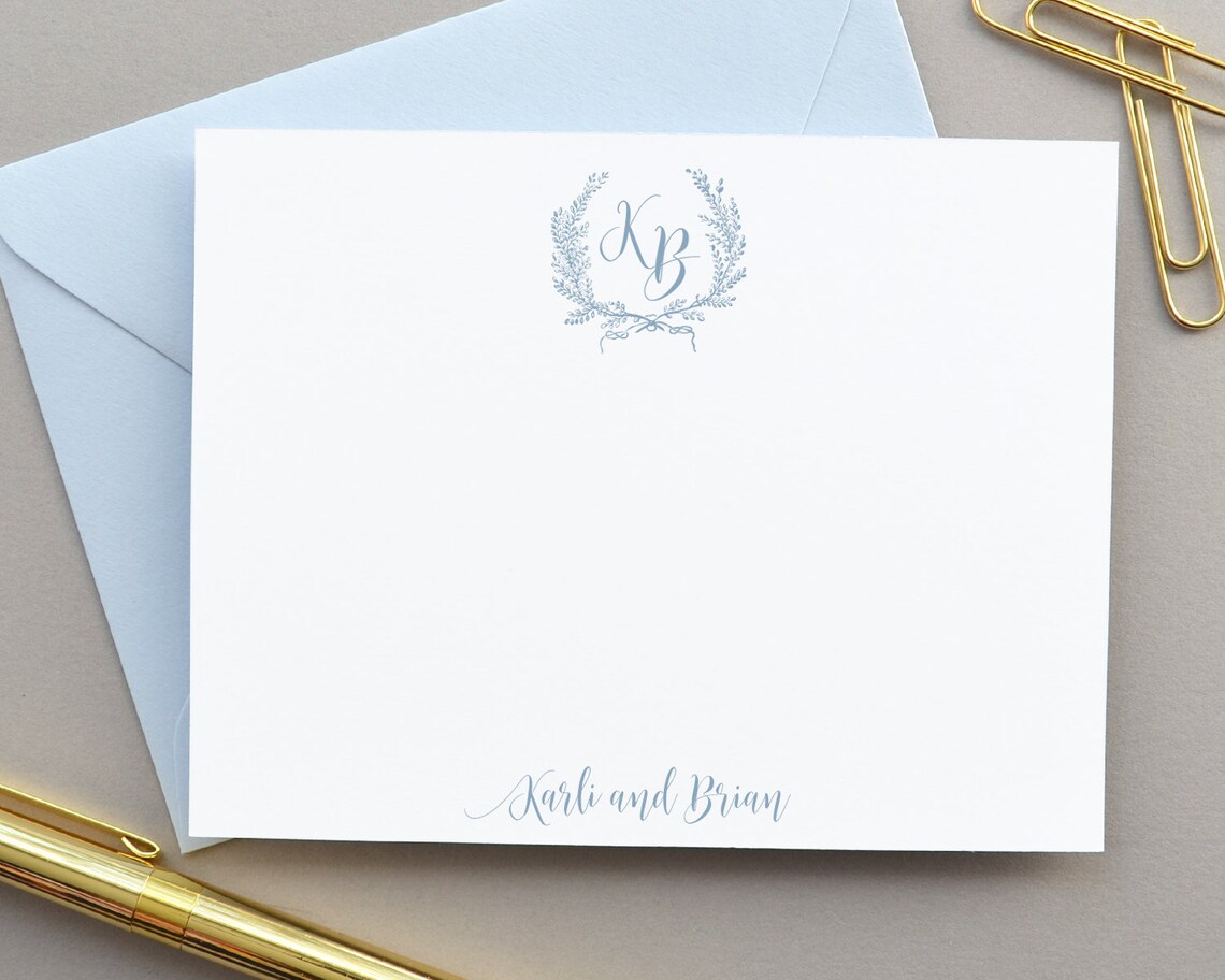 Monogram Stationary Monogrammed Note Card Personalized Note | Etsy