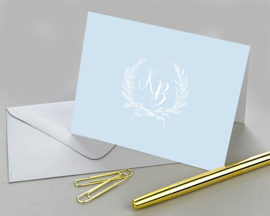Monogram Stationary Monogrammed Note Card Personalized Note Cards Set ...