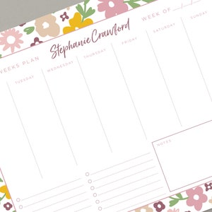 To Do List Notepad Weekly Planner Notepad, Weekly Task Notepad, 8.5x11 ...