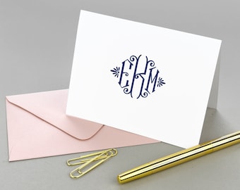 Monogram Stationary Monogrammed Note Card Personalized Note | Etsy