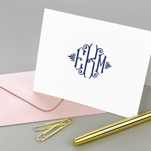 Monogram Stationary Monogrammed Note Card Personalized Note - Etsy