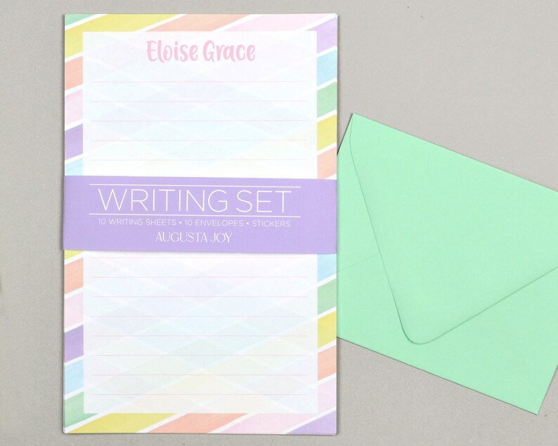 Kids Letter Writing Set Personalized Stationary Paper for - Etsy