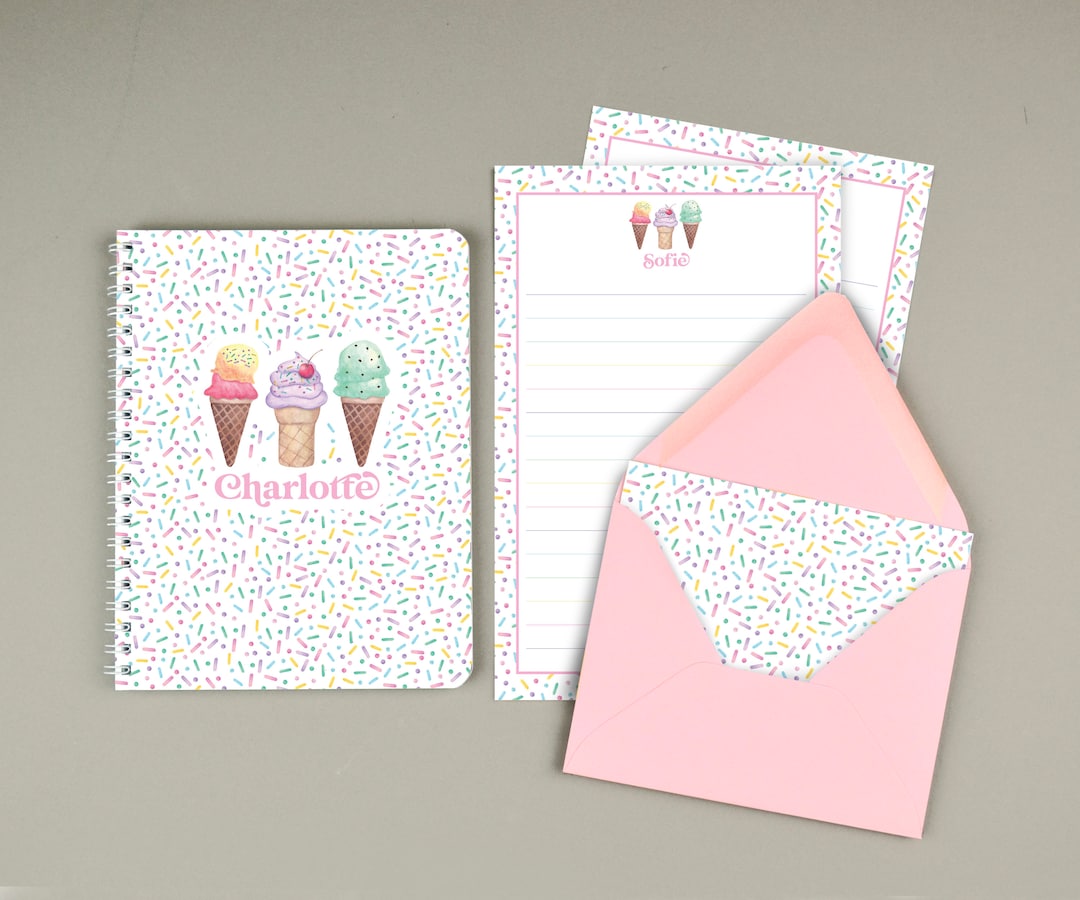 Personalized Stationary Set, Kids Letter Writing Set, Writing Paper for ...