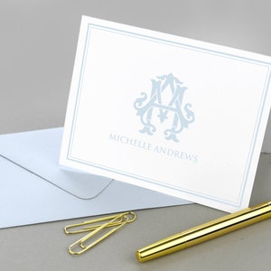Monogram Stationary Monogrammed Note Card Personalized Note Cards Set ...