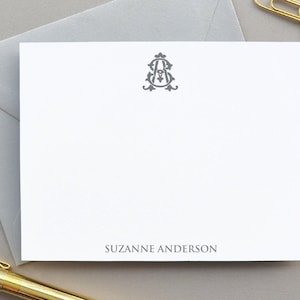 Personalized Note Cards, Monogram Stationery Monogrammed Note Cards ...