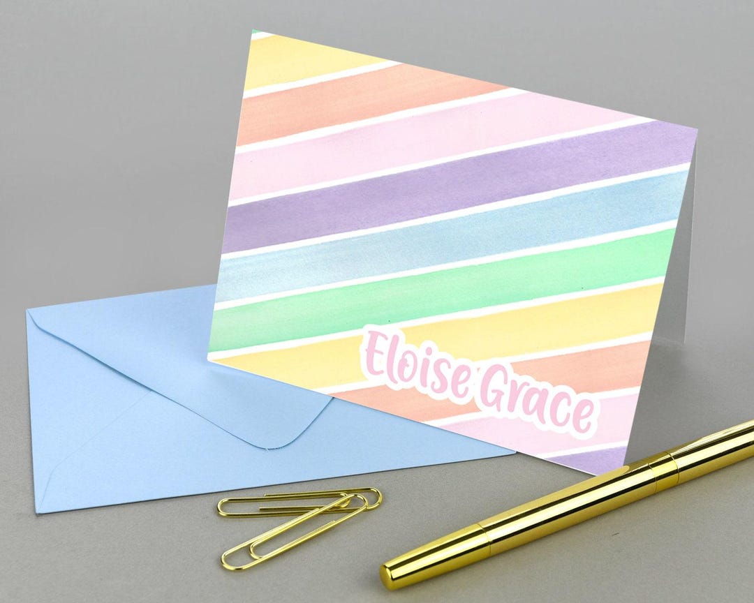 Personalized Girls Stationary, Girls Stationery Set, Rainbow Stationary ...