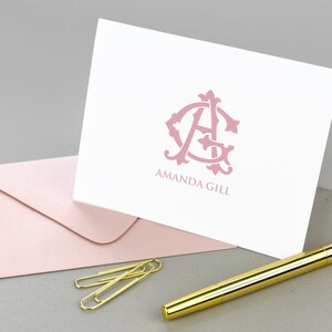 Monogram Stationary Monogrammed Note Card Personalized Note Cards Set ...