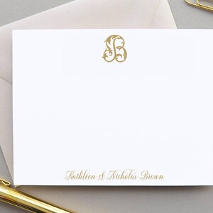 Custom Newlywed Stationary, Initial Notecards, Monogram Thank You Cards ...