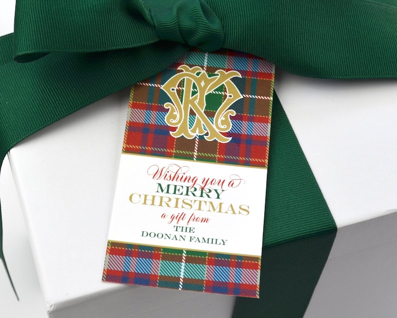 Personalized Christmas Gift Tag Personalized Monogrammed Gift - Etsy