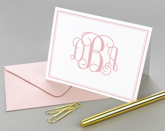 Personalized Folded Note Card | Classic Monogrammed Stationery ...