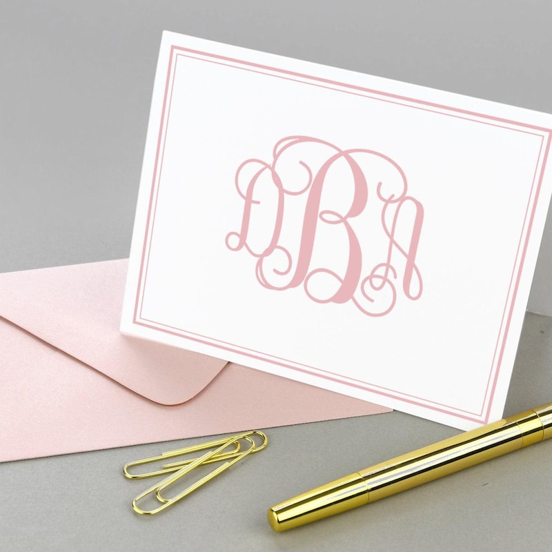 Monogrammed Fold Note Cards - Etsy UK