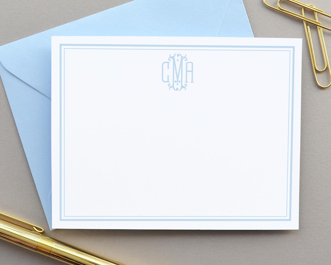 Personalized Monogram Stationary, Custom Monogrammed Note Cards ...