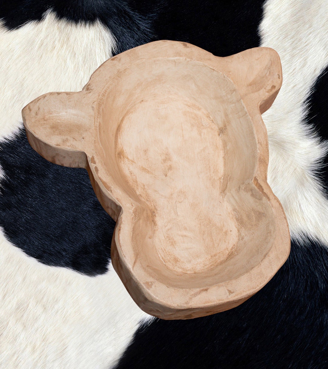 Cow Head-skull-bowl-wood-rustic-handmade-waxed Candle Ready-carved ...