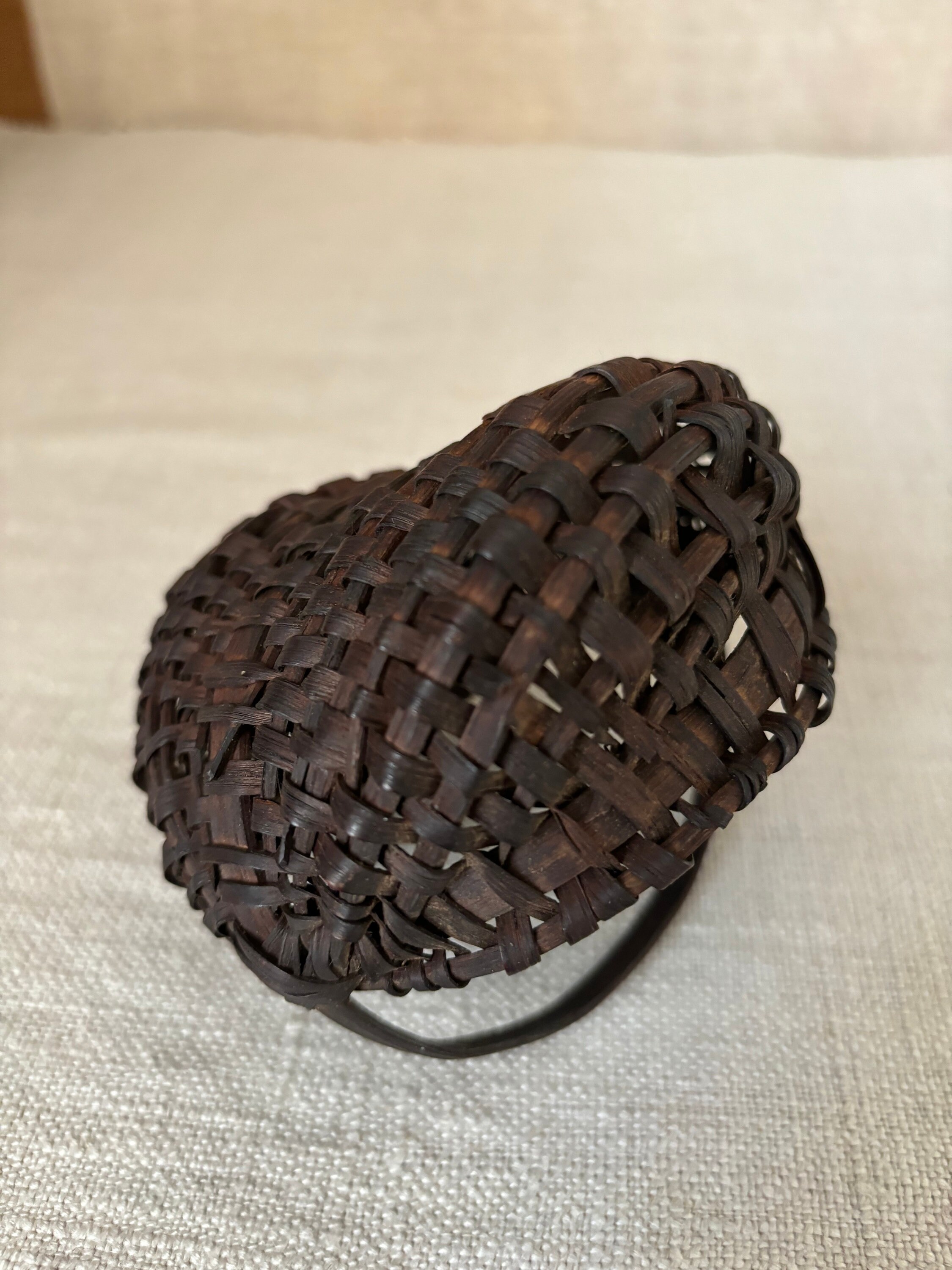 19th Century Miniature Buttocks Basket, Mid 1800s, Dark Ash Aged to ...