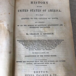 Stack of 19th C School Books, History, Geography, Reading, Lights of ...