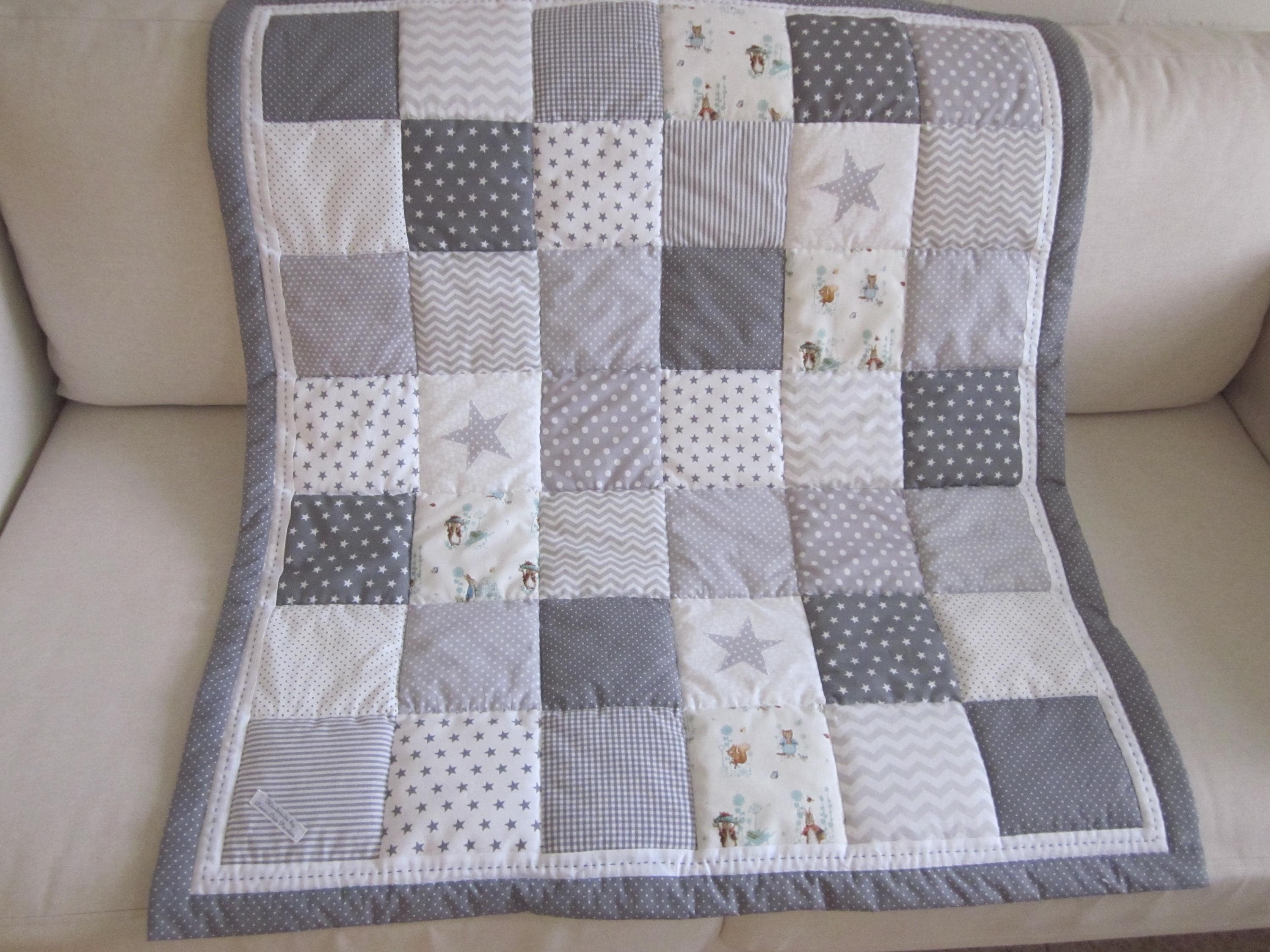 Handmade Patchwork Baby Cot Quilt With Beatrix Potter Fabric - Etsy