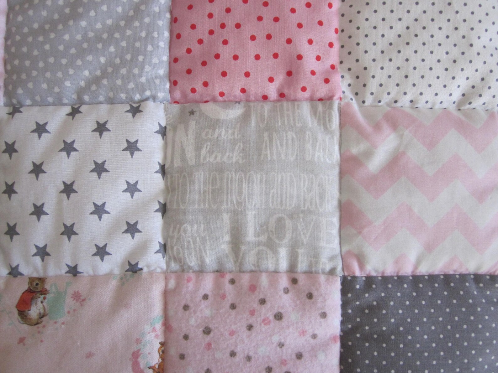 Handmade Patchwork Cot Quilt With Beatrix Potter Fabric - Etsy