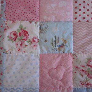 Handmade, Hand Quilted Patchwork Quilt - Play Mat With Beatrix Potter ...