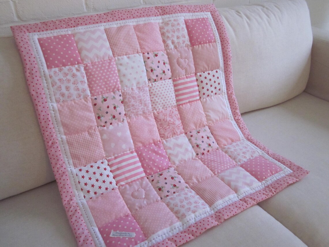 Handmade, Hand Quilted Patchwork Baby Quilt - Etsy