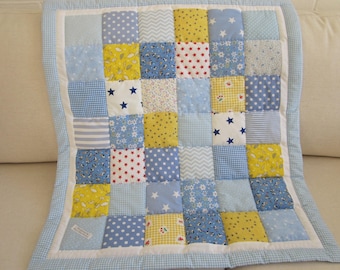 Handmade, Hand Quilted Patchwork Baby Quilt - Etsy