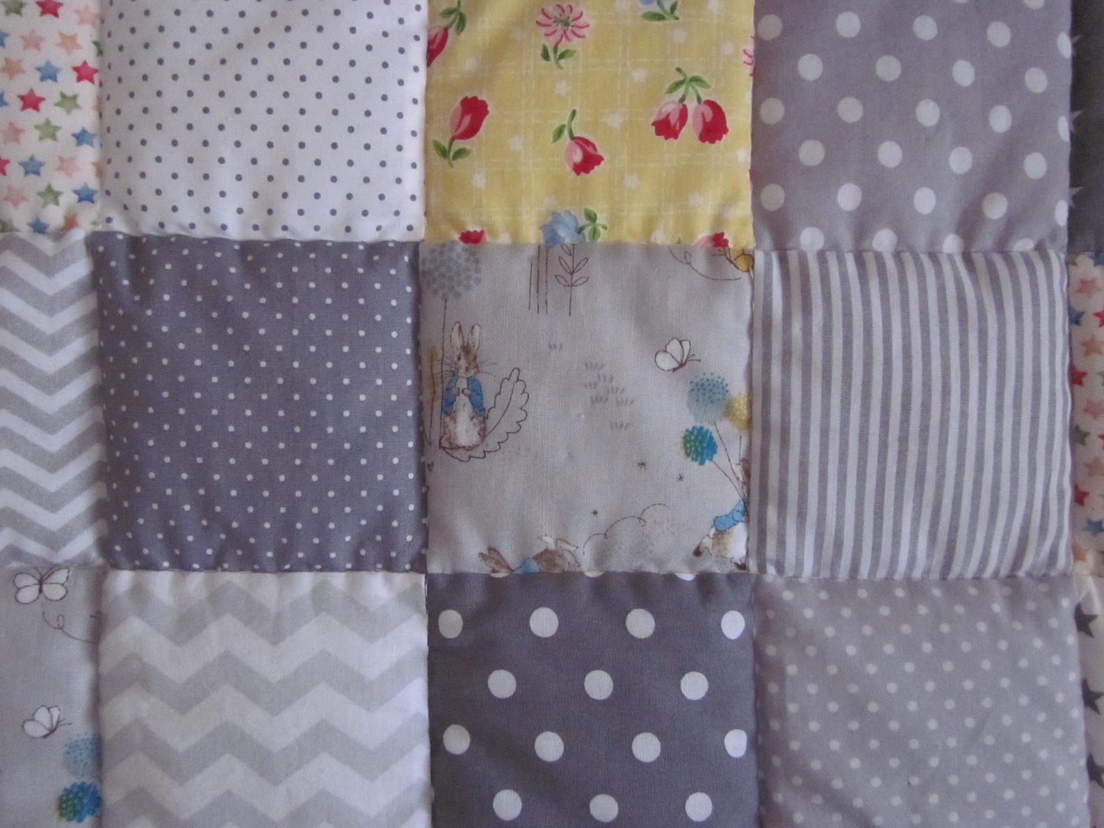 Handmade Patchwork Cot Quilt With Beatrix Potter Fabric - Etsy