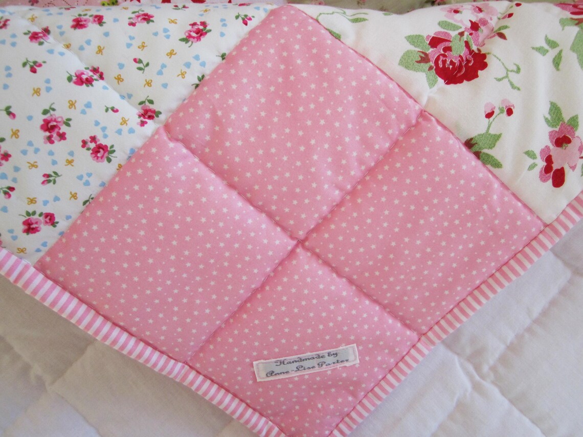 Handmade, Hand Quilted Patchwork Cot - Bed Quilt - Etsy