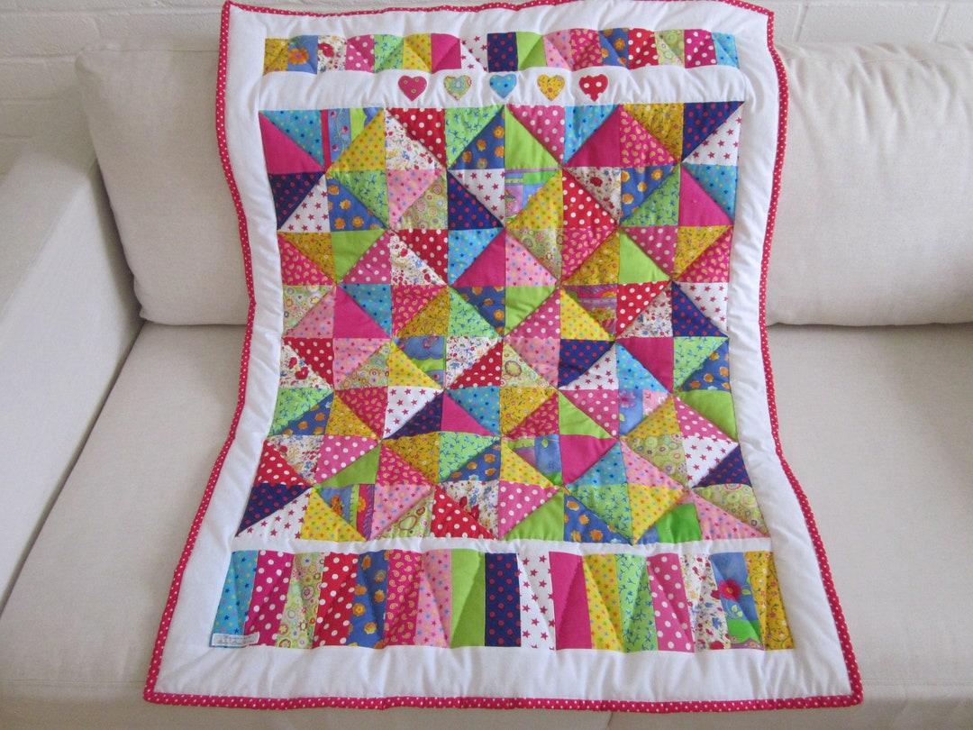 Handmade Patchwork Cot Quilt - Etsy