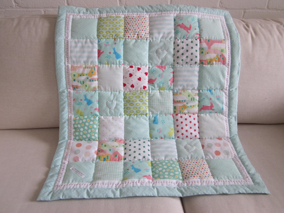 Handmade, Hand Quilted Patchwork Baby Quilt - Etsy