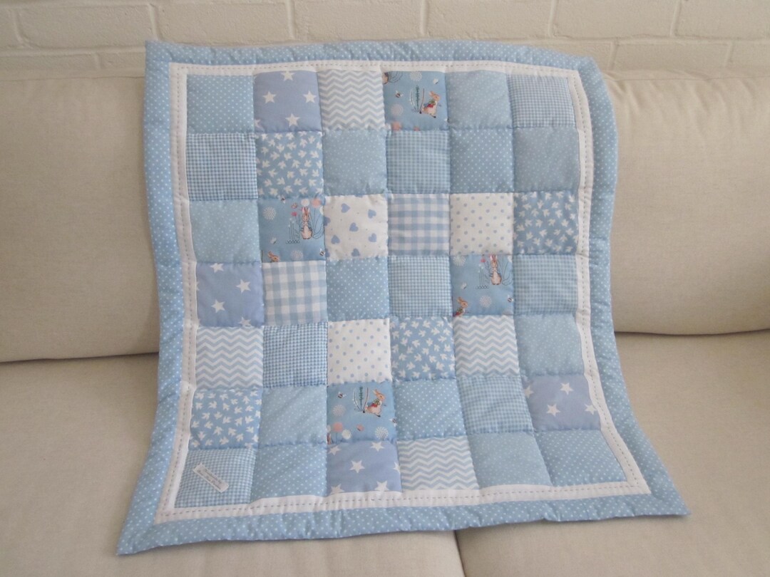 Handmade, Hand Quilted Patchwork Baby Quilt, With Beatrix Potter Fabric ...