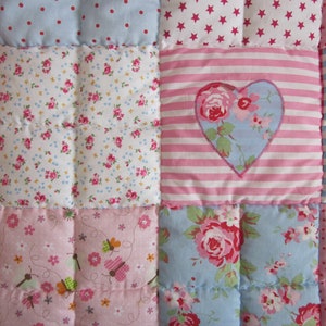 Handmade, Hand Quilted Patchwork Cot - Bed Quilt - Etsy