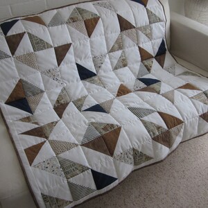 Modern Patchwork Quilt - Throw - Handmade and Hand Quilted - Etsy