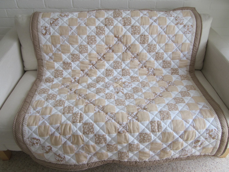 Handmade, Hand Quilted Vintage Style Patchwork 'trip Around the World ...