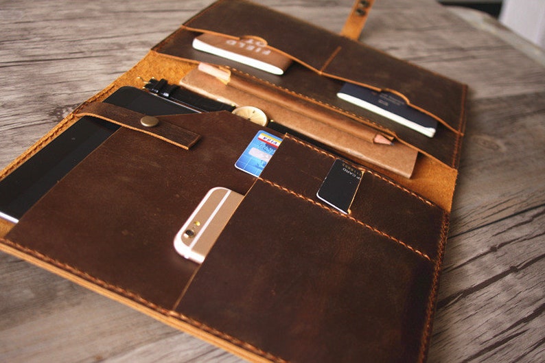 Leather Portfolio Case Personalized Padfolio A4 Mens Folder - Etsy
