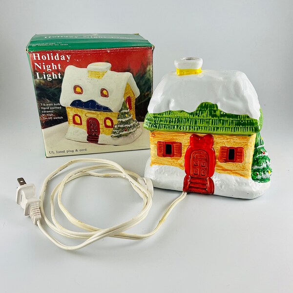 Ceramic House Night Light - Etsy