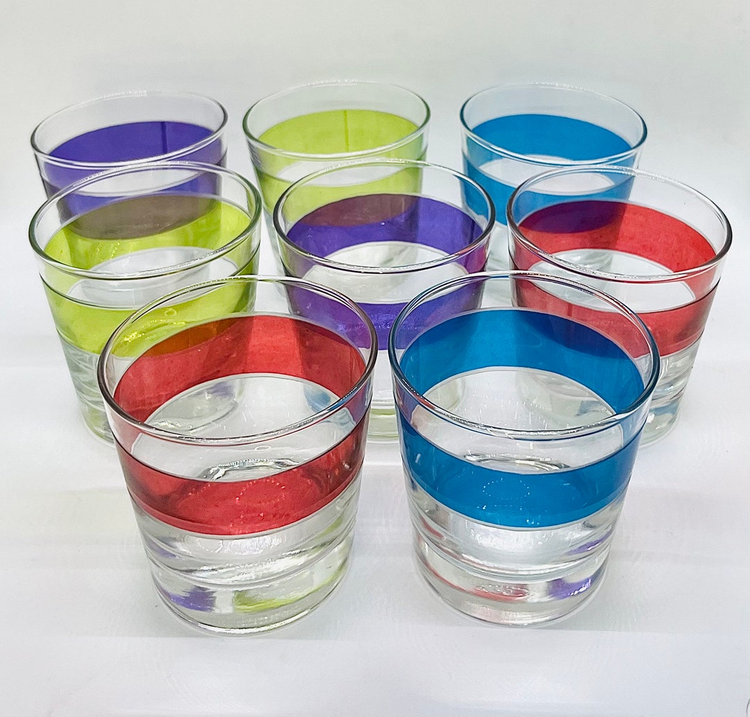 Rare Libbey Color Striped Cocktail Glasses - Etsy