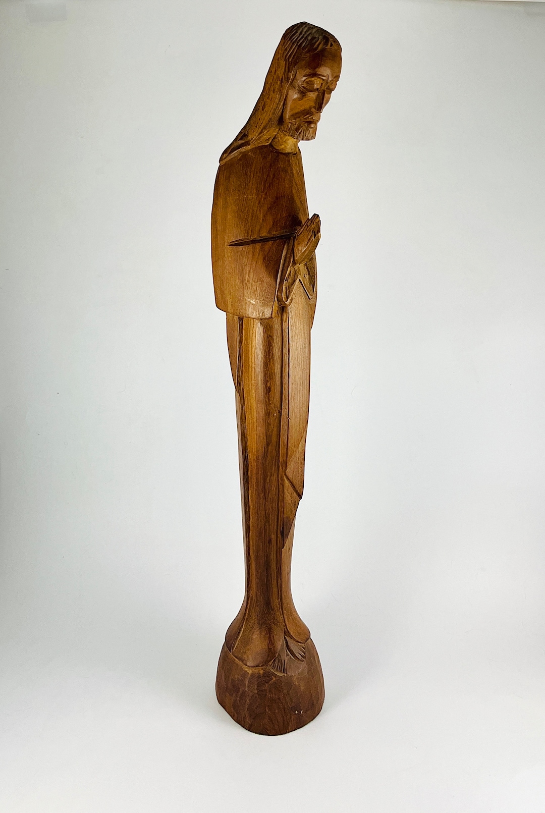 Vintage Hand Carved Wood Jesus Statue 21.5 Praying Jesus - Etsy