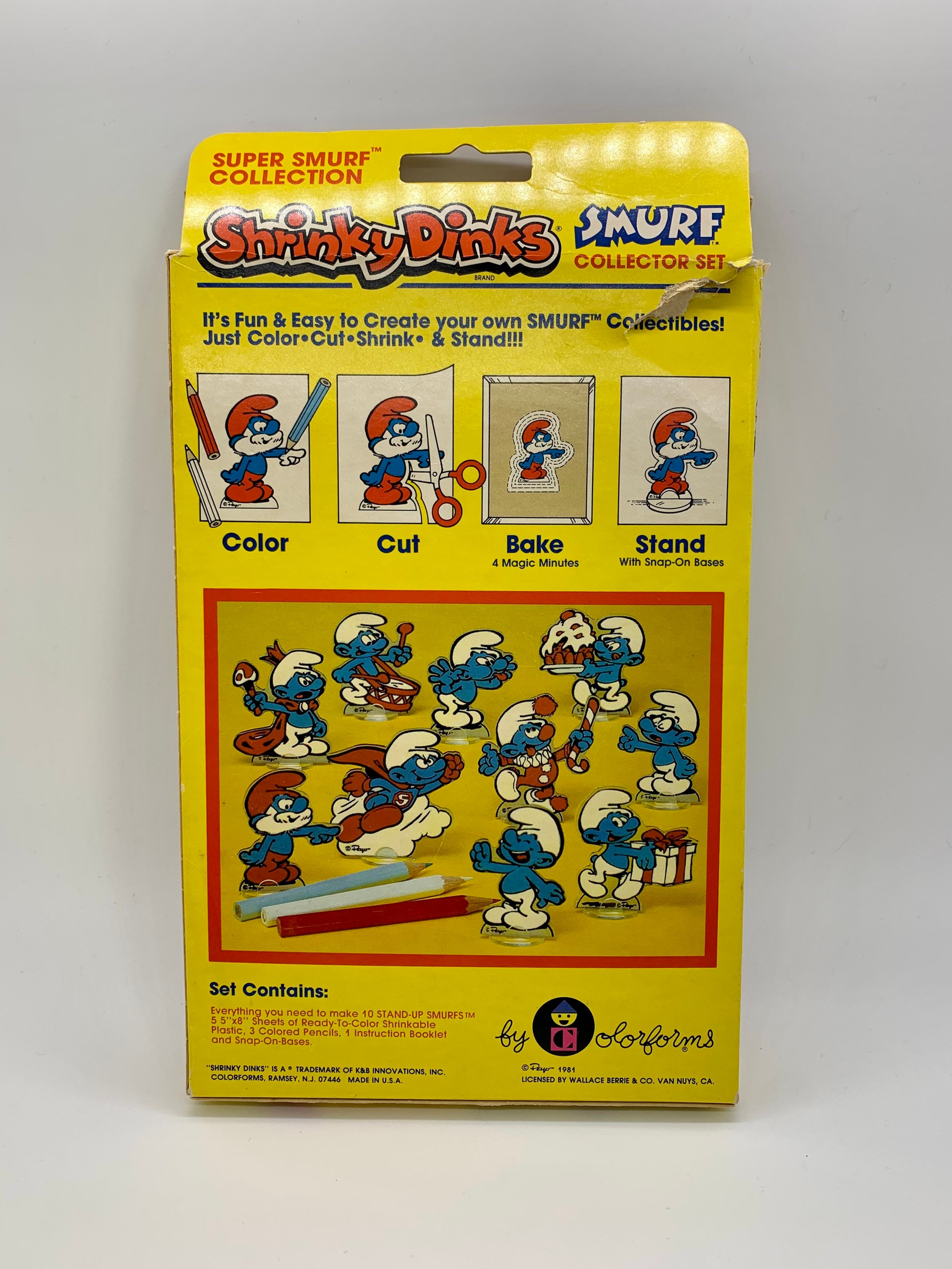 1981 Colorforms Smurf Shrinkydinks Collector Set - Etsy