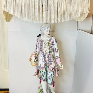 Rare 47” Antique Dresden / Meissen Porcelain Victorian Woman & Man ...