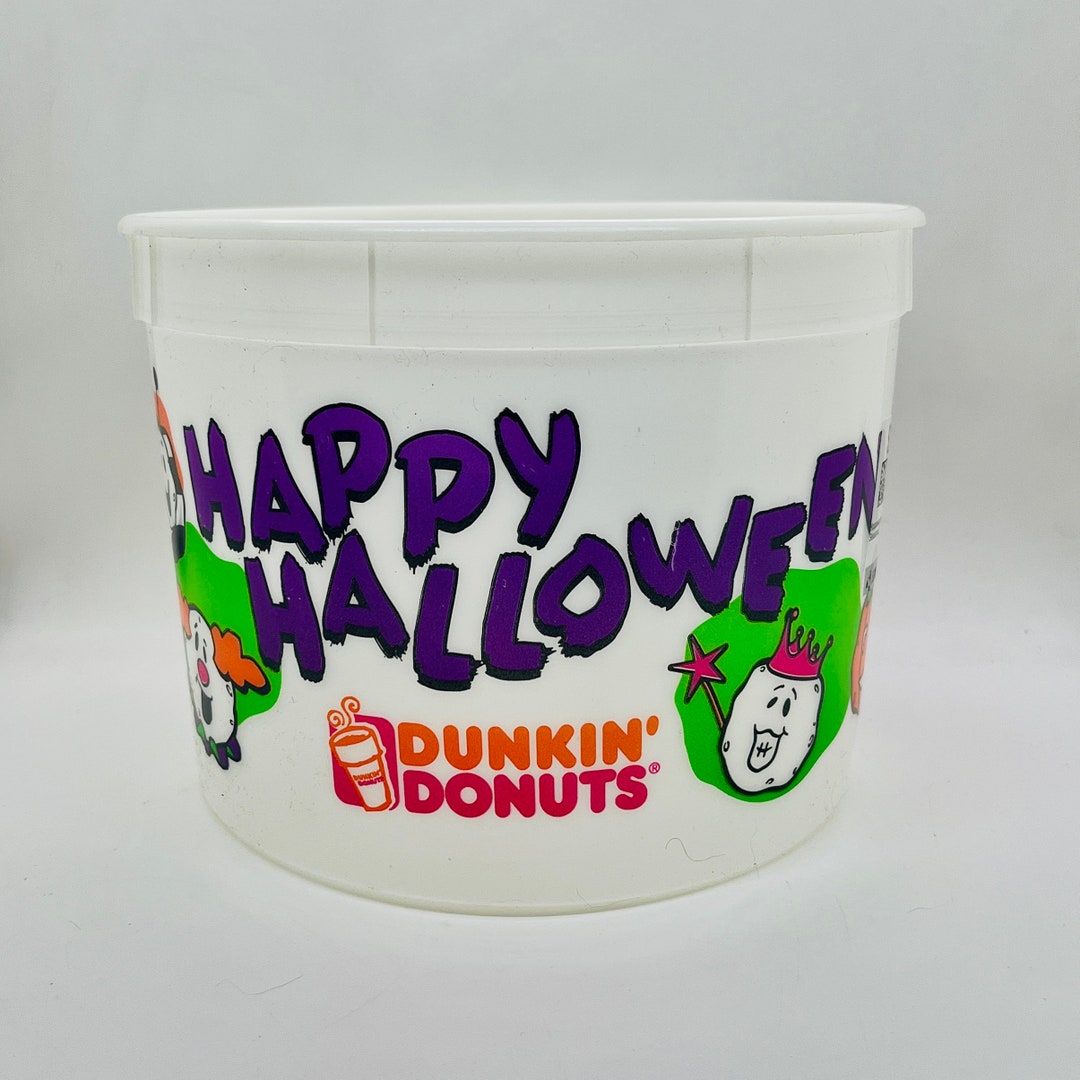 2 Vintage Glow in the Dark Halloween Plastic Candy Buckets Dunkin ...