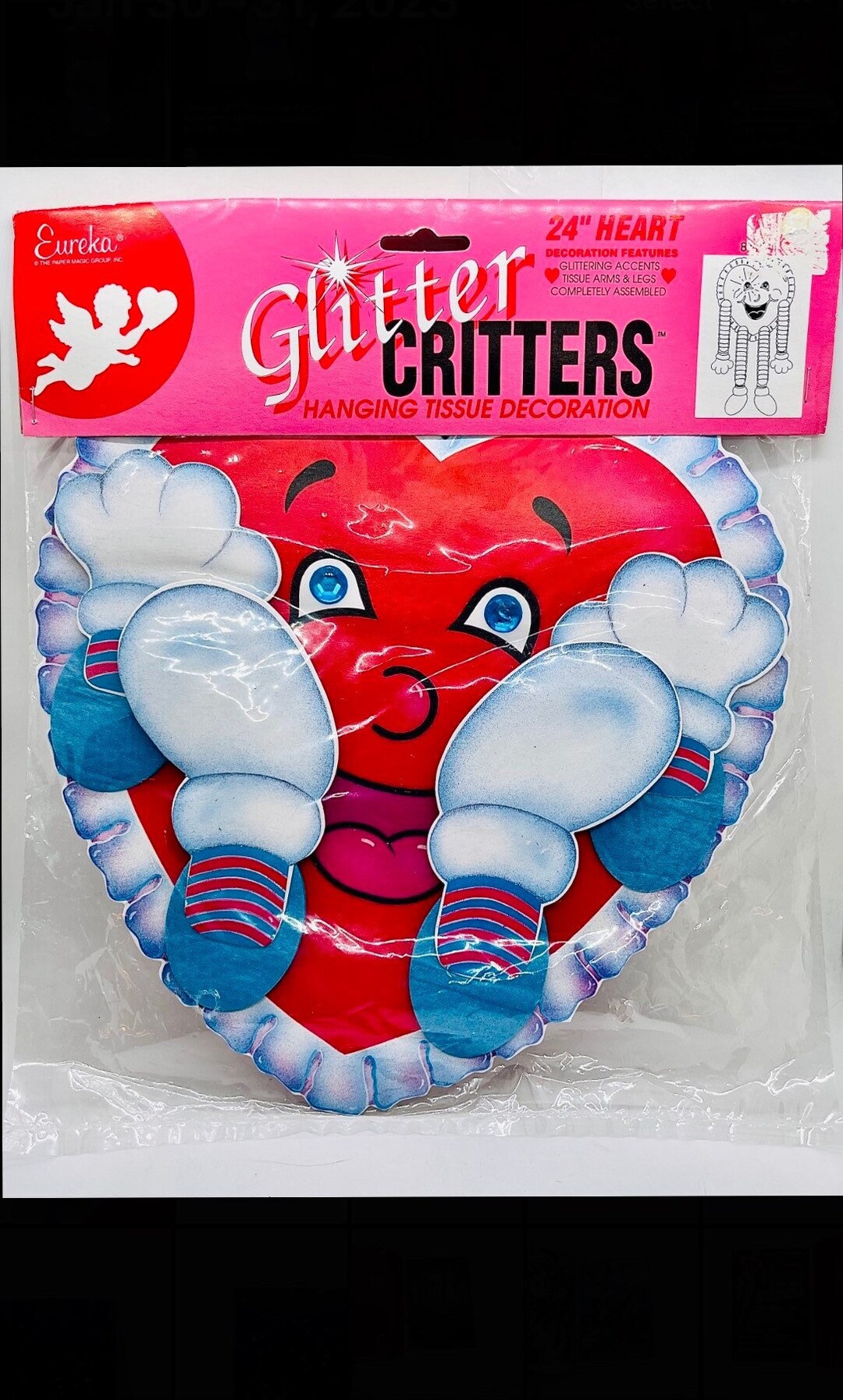 Rare Paper Magic Group Glitter Critters Valentines 24 Hanging Tissue ...