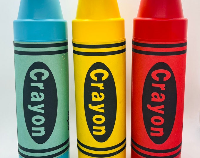 Vintage 12 Crayola Crayon Piggy Bank - Etsy